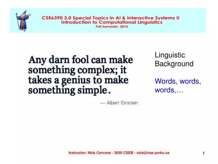 PPT - Linguistic Background Words, words, words,… PowerPoint ...