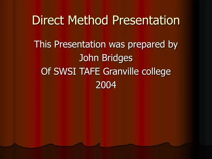 PPT - Direct Method Presentation PowerPoint Presentation, free download ...
