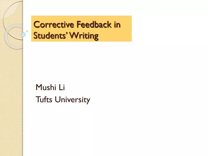Corrective Feedback