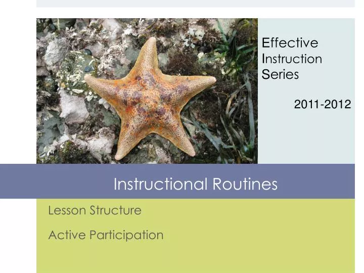 PPT - Instructional Routines PowerPoint Presentation, free download ...