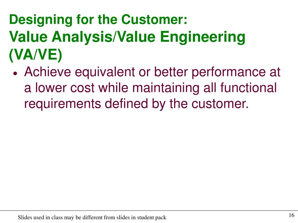 PPT - Chapter 4 & 7 Product Design & Process Selection-Manufacturing ...