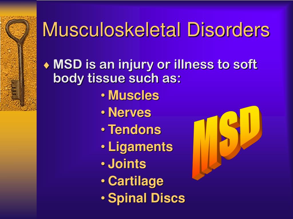 Ppt Musculoskeletal Disorders Msds Control And Prevention