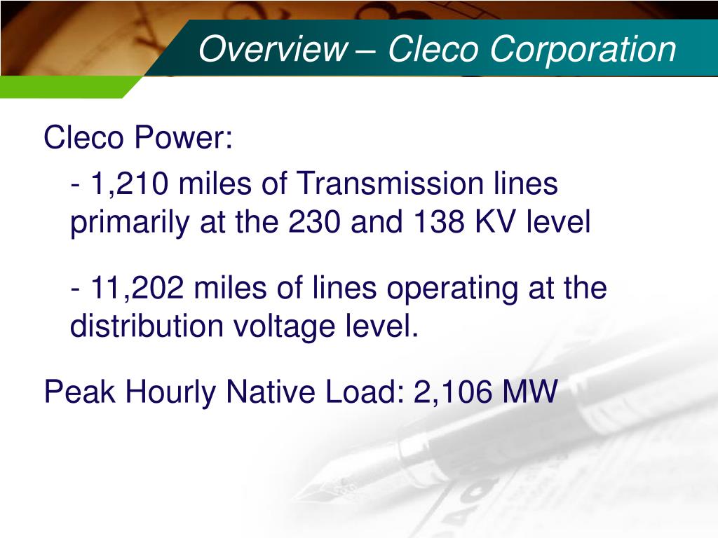 PPT - Cleco Power’s Transmission Planning Summit PowerPoint ...