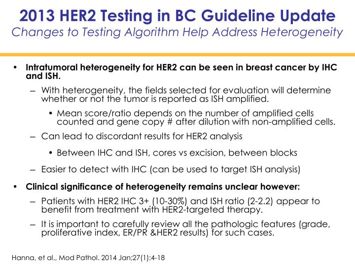 PPT - HER2 Testing in Breast Cancer: 2013 ASCO/CAP HER2 Guideline ...