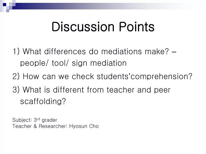 PPT - Discussion Points PowerPoint Presentation, free download - ID:6109405