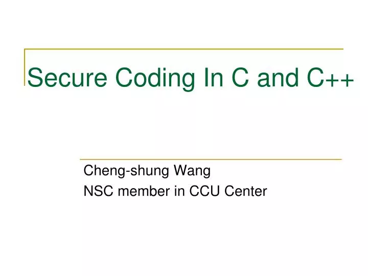 Ppt Secure Coding In C And C Powerpoint Presentation Free Download 7772