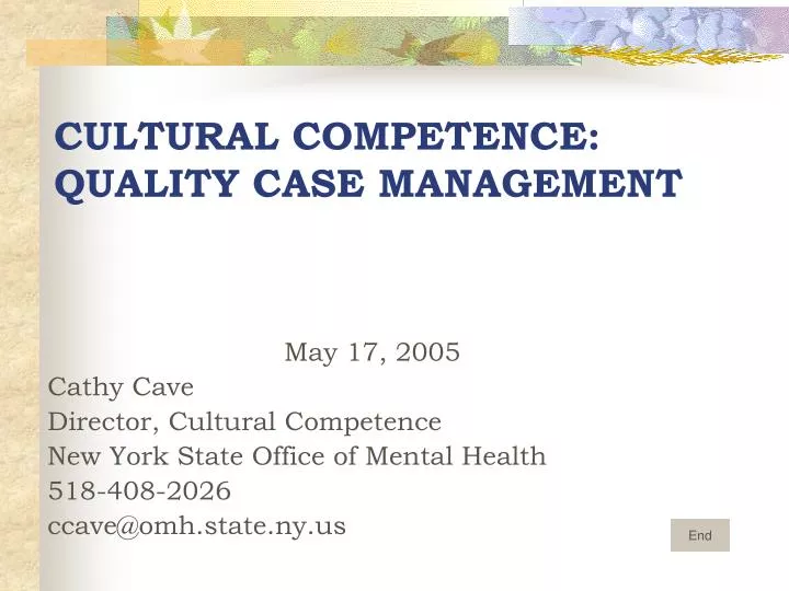 PPT - CULTURAL COMPETENCE: QUALITY CASE MANAGEMENT PowerPoint ...