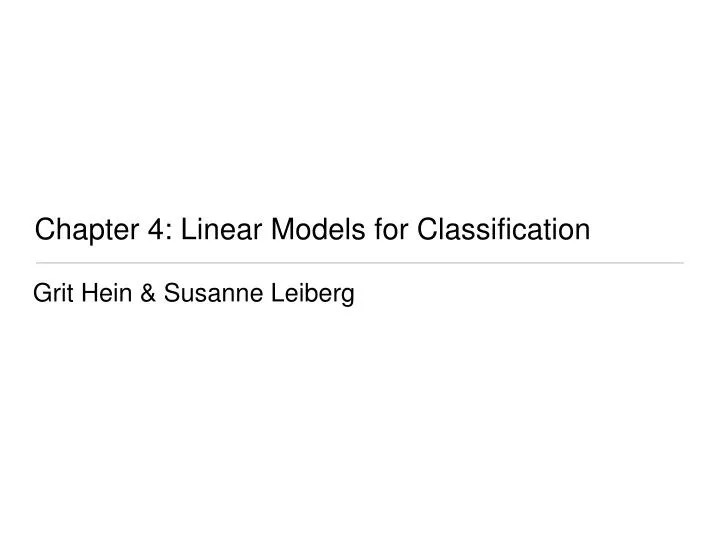 PPT - Chapter 4: Linear Models for Classification PowerPoint ...