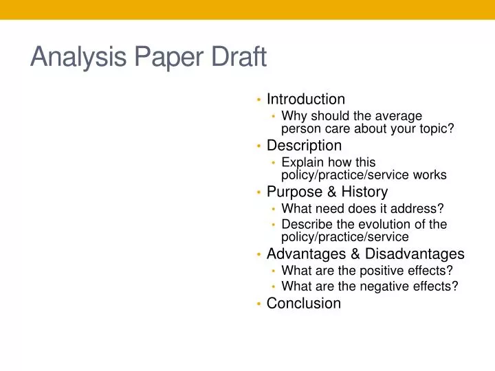 PPT - Analysis Paper Draft PowerPoint Presentation, free download - ID ...