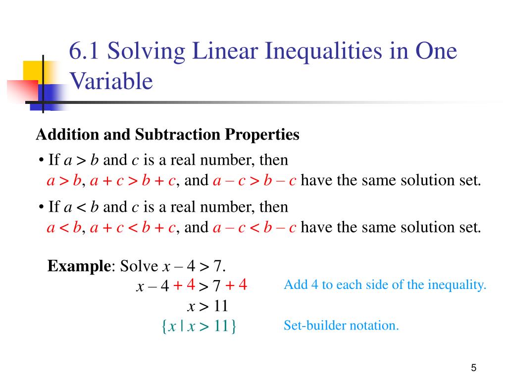 PPT - 6.1 Solving Linear Inequalities in One Variable PowerPoint ... PPT - 6.1 Solving Linear Inequalities in One Variable PowerPoint ...