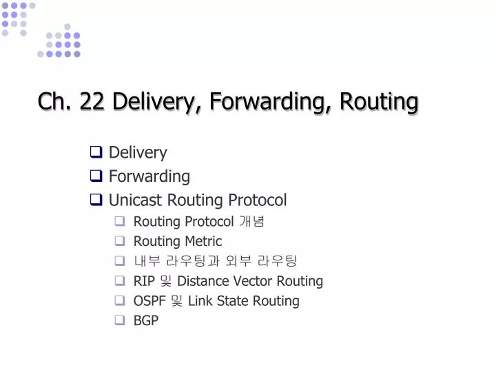 Ppt Ch 22 Delivery Forwarding Routing Powerpoint Presentation Free Download Id 6114122
