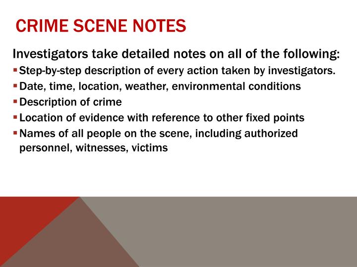 PPT - Crime Scene Documentation PowerPoint Presentation - ID:6114335