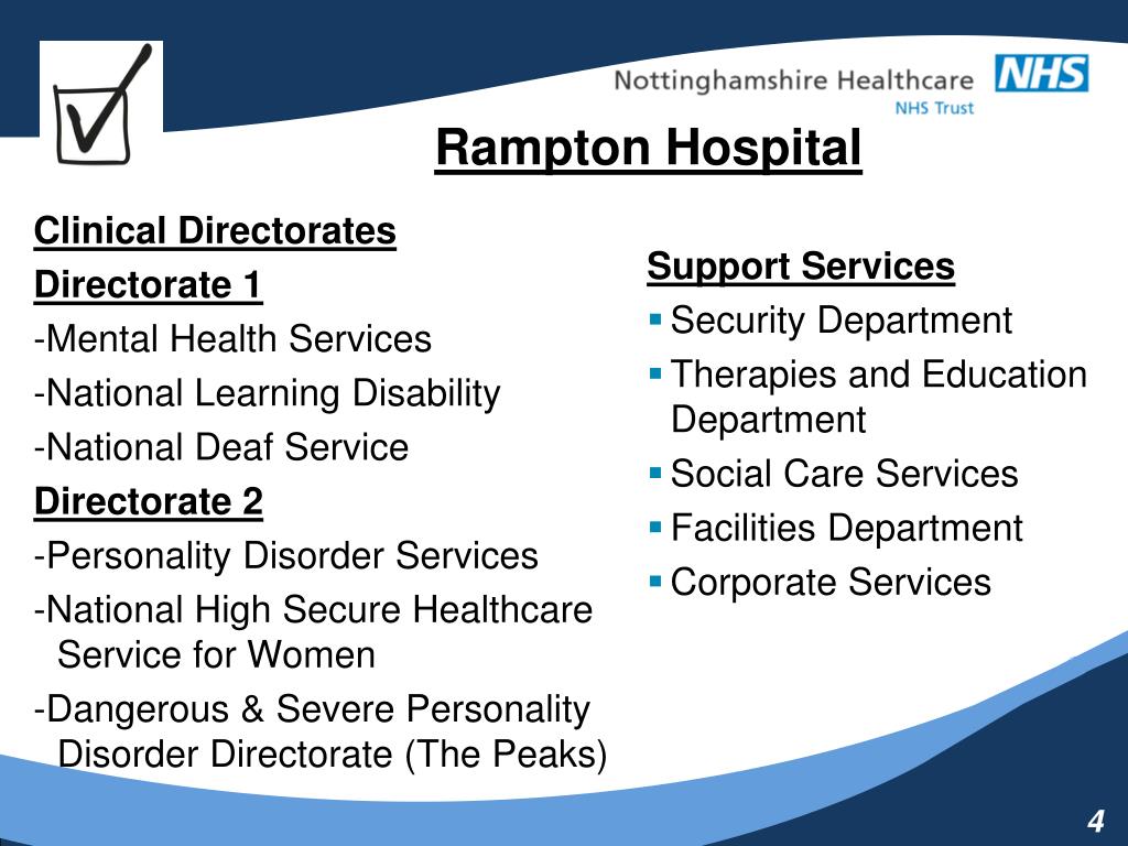 PPT - The National High Secure Services for Women Rampton Hospital ...
