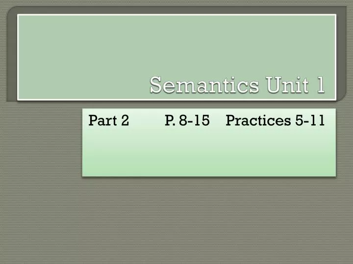 PPT - Semantics Unit 1 PowerPoint Presentation, free download - ID:6115645