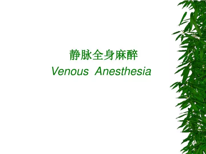 PPT - 静脉全身麻醉 Venous Anesthesia PowerPoint Presentation, free download ...