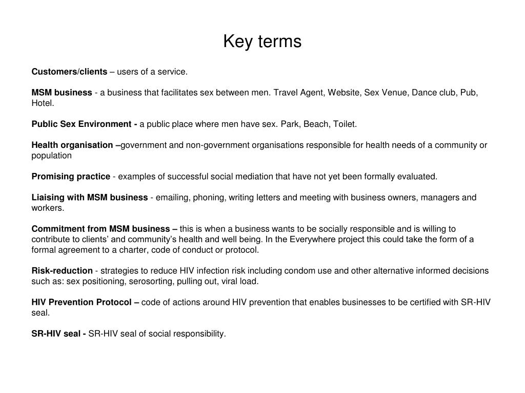 Ppt A European Methodological Model Of Hiv Prevention In Men Who Have