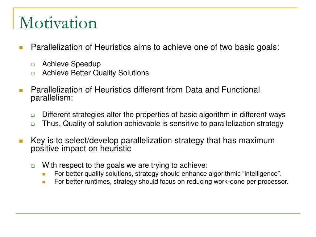 Ppt Parallelization Of Stochastic Metaheuristics To Achieve Linear