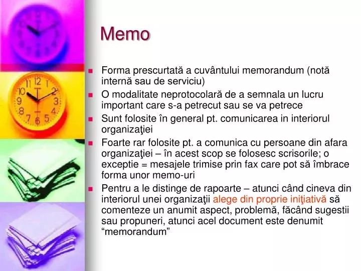 PPT - Memo PowerPoint Presentation, free download - ID:6117586