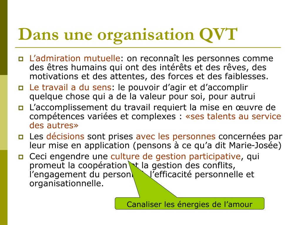 PPT - Pour une meilleure qualité de vie au travail PowerPoint ...