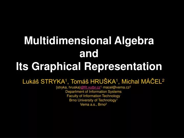 PPT - Multidimensional Algebra and Its Graphical Representation ...