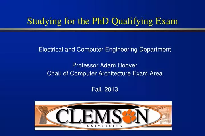 PPT - Studying for the PhD Qualifying Exam PowerPoint Presentation ...