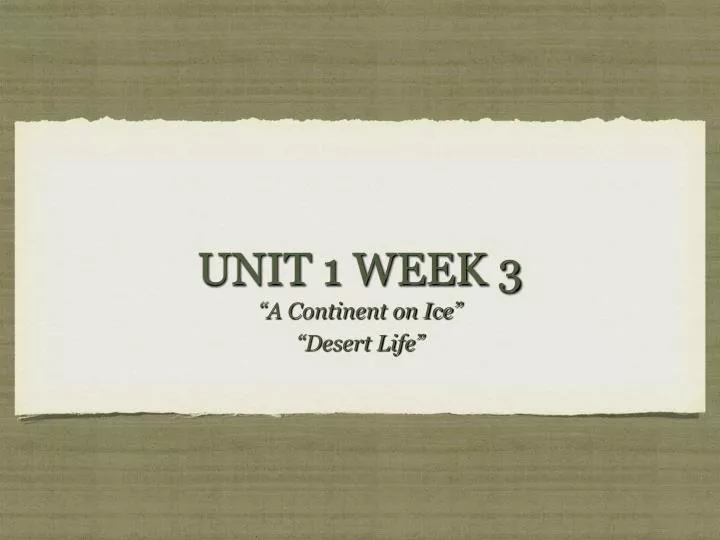 PPT - UNIT 1 WEEK 3 PowerPoint Presentation, free download - ID:6118911