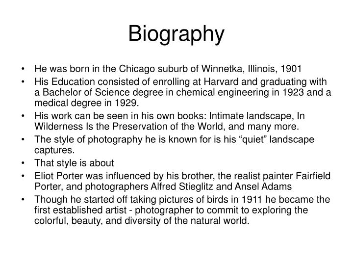 PPT - Eliot Porter PowerPoint Presentation - ID:6120783