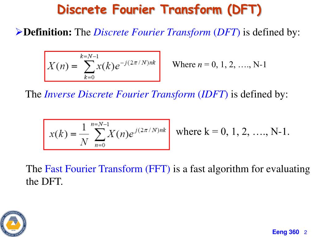 Discrete Fourier Transform Dft Discrete Fourier Transform Dft