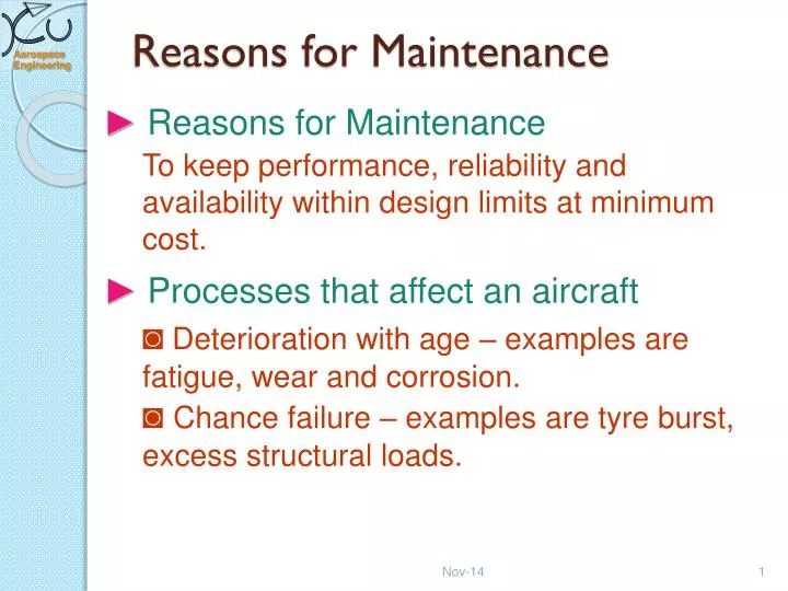 PPT - Reasons for Maintenance PowerPoint Presentation, free download ...