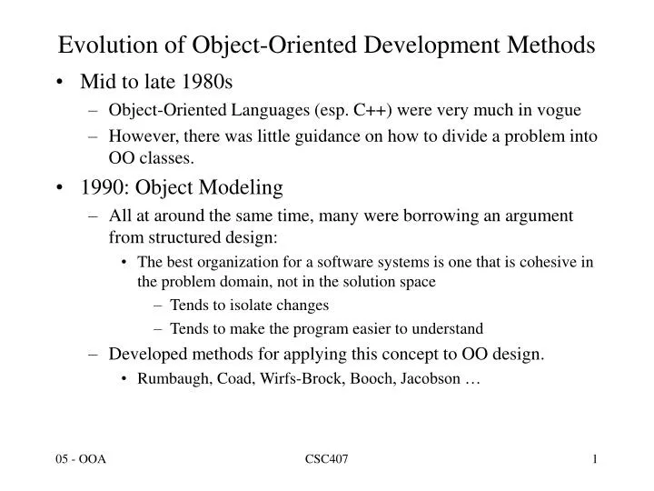 Ppt Evolution Of Object Oriented Development Methods Powerpoint 6099