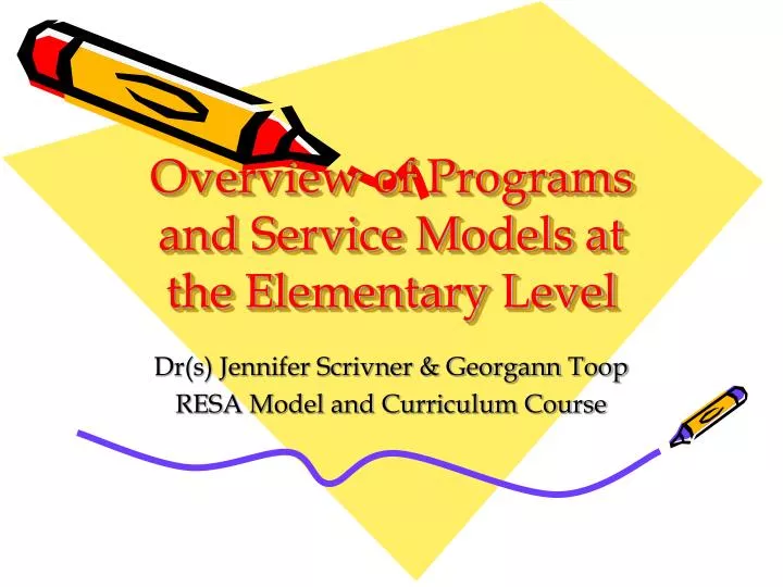 PPT - Overview of Programs and Service Models at the Elementary Level ...