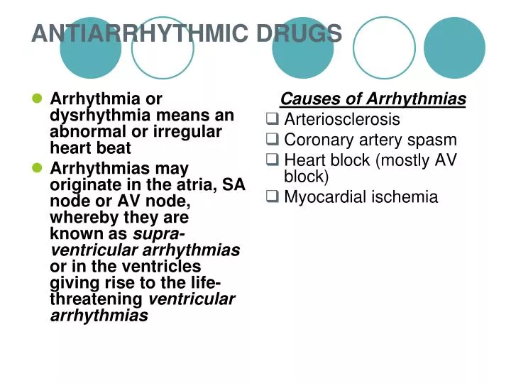 PPT - ANTIARRHYTHMIC DRUGS PowerPoint Presentation, free download - ID:6126780