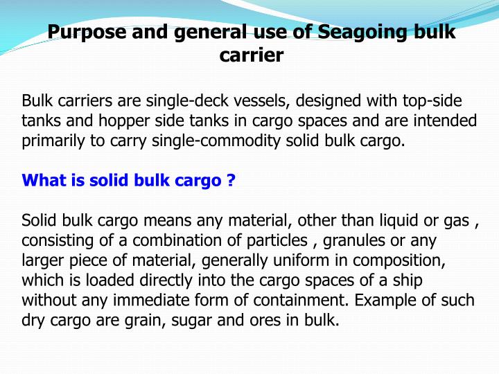 PPT - BULK CARRIERS PowerPoint Presentation - ID:6127225