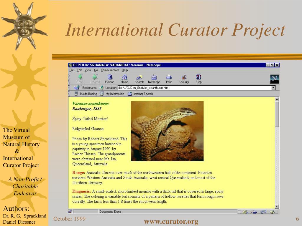 PPT - The Virtual Museum of Natural History & International CURATOR ...