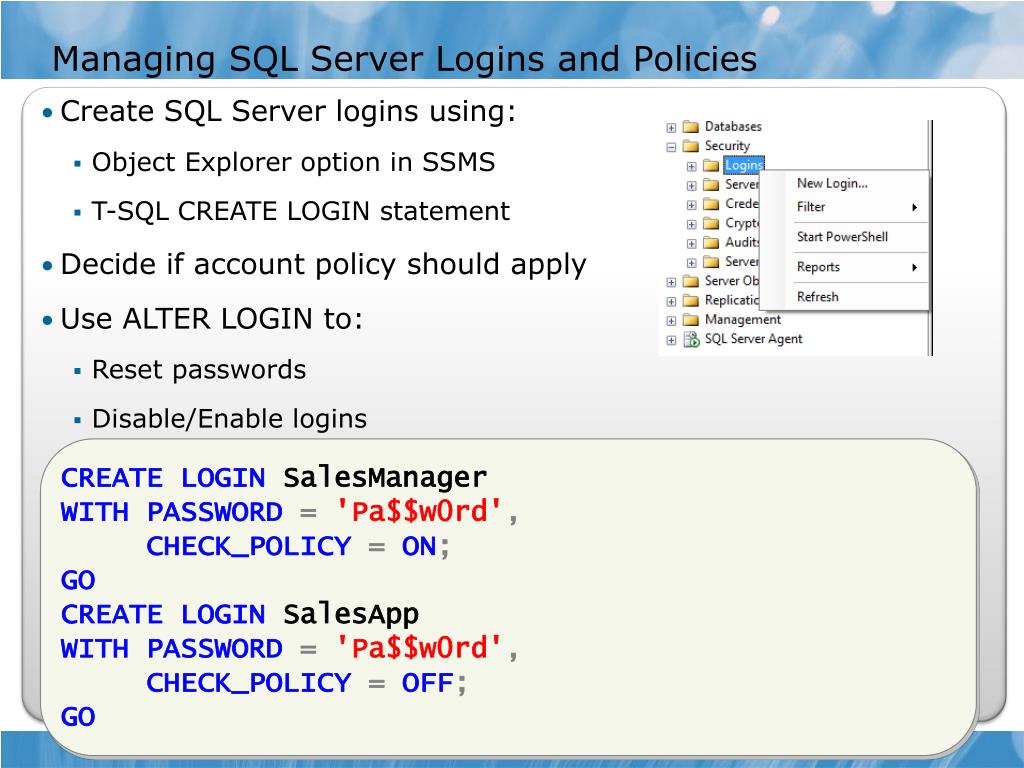 PPT - SQL Server Authentication and Authorization Overview PowerPoint ...