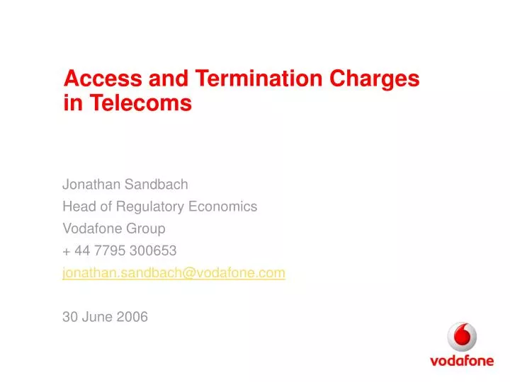 PPT - Access and Termination Charges in Telecoms PowerPoint ...