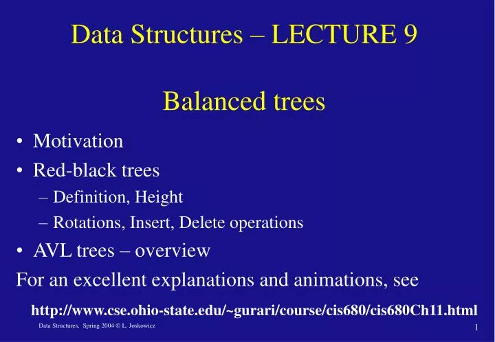 PPT - Data Structures – LECTURE 9 Balanced trees PowerPoint Presentation - ID:6130370
