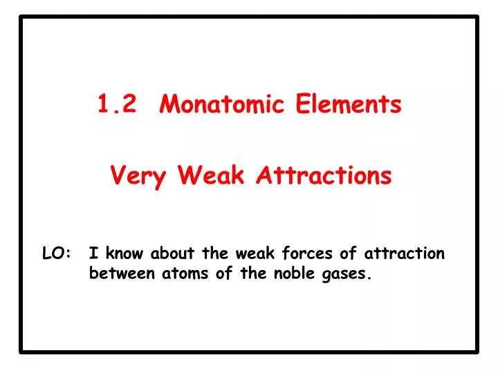 PPT - 1.2 Monatomic Elements PowerPoint Presentation, free download ...