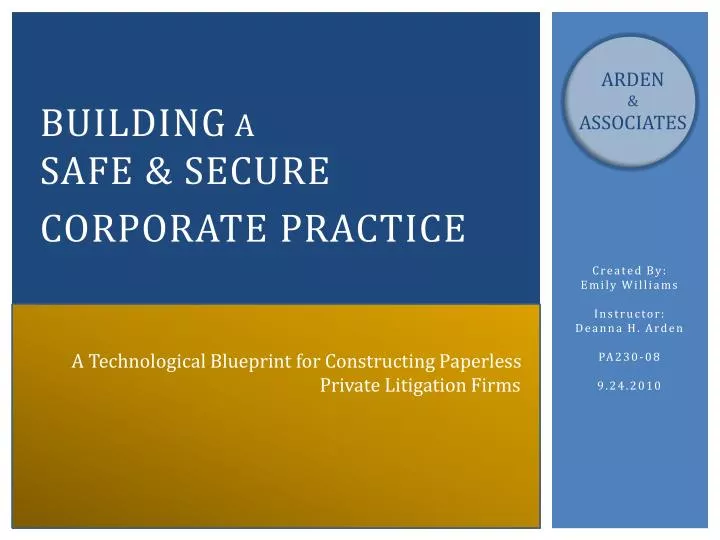 PPT - Building a Safe & Secure Corporate Practice PowerPoint ...