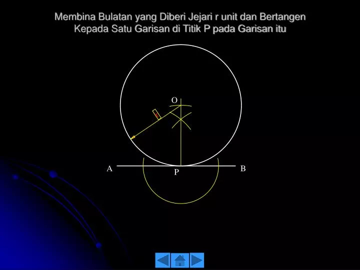 PPT - Membina Bulatan yang Diberi Jejari r unit dan Bertangen kepada ...