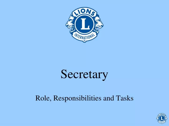 PPT - Secretary PowerPoint Presentation, free download - ID:6132658