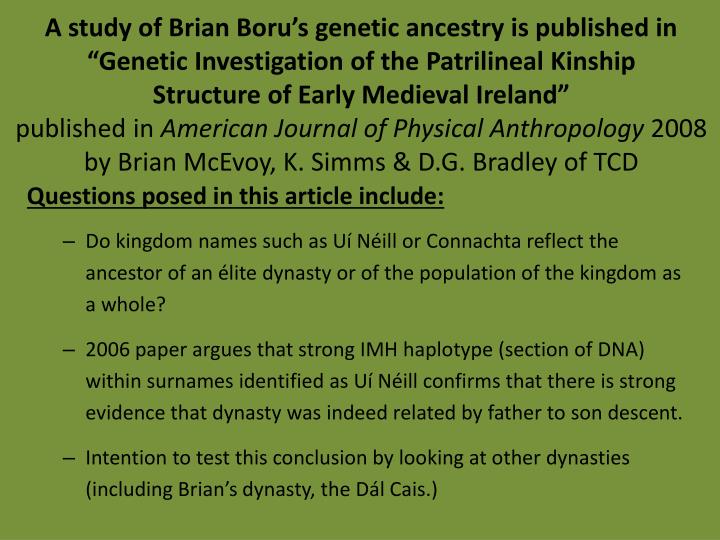 PPT - Brian Boru and his descendants: some surnames from early medieval ...