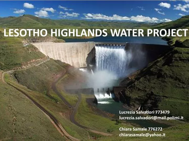 PPT - LESOTHO HIGHLANDS WATER PROJECT PowerPoint Presentation, free ...