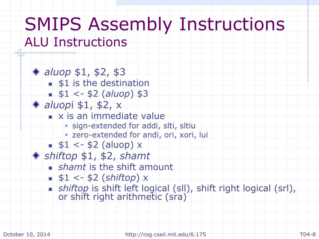Ppt Constructive Computer Architecture Tutorial 5 Programming Smips Single Core Assembly
