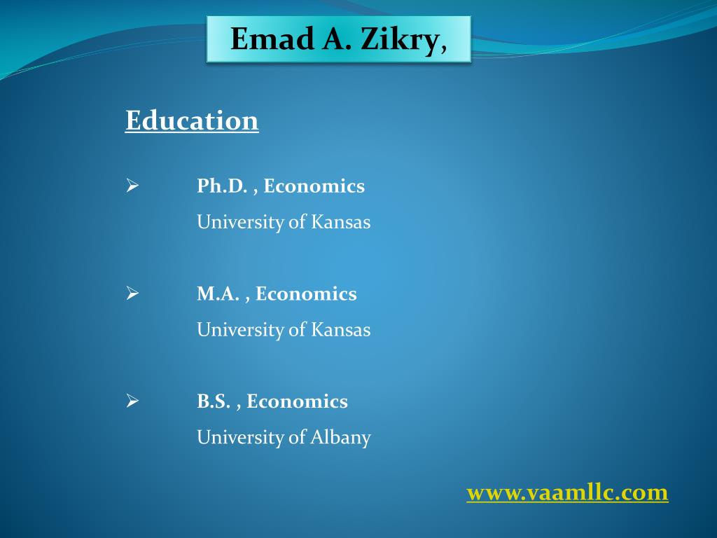PPT - Emad A. Zikry - CEO of Vanderbilt Avenue Asset Management PowerPoint Presentation - ID:6134294