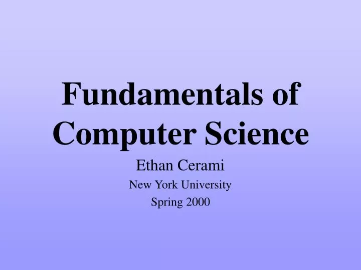 PPT Fundamentals Of Computer Science PowerPoint Presentation Free 