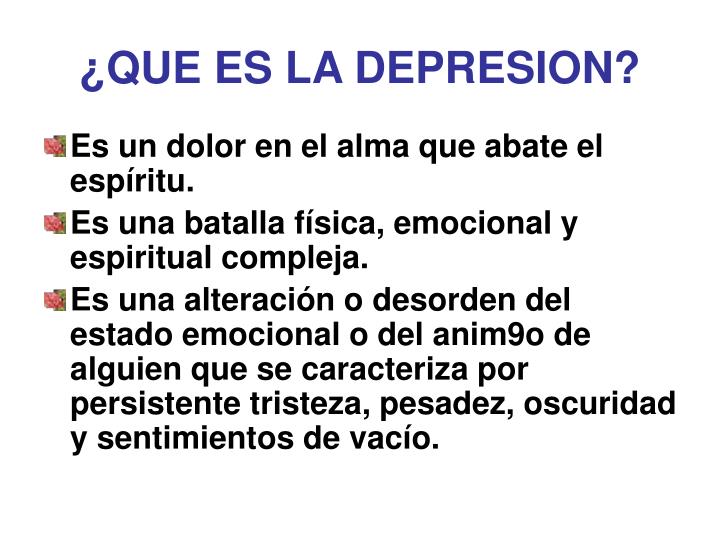 PPT - “VENCIENDO LA DEPRESION” PowerPoint Presentation - ID:6135971