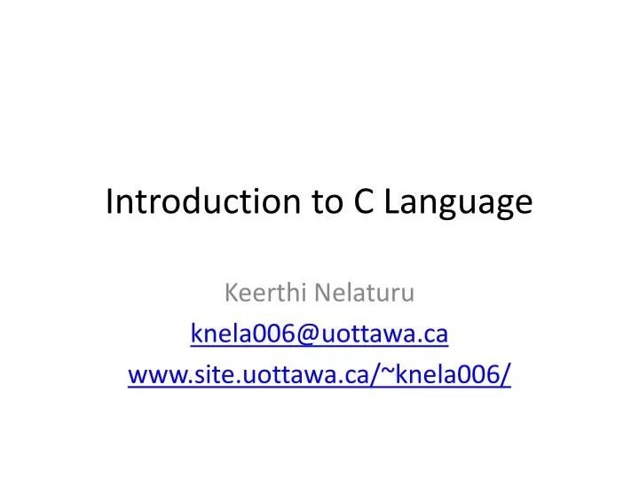 PPT - Introduction to C Language PowerPoint Presentation, free download ...