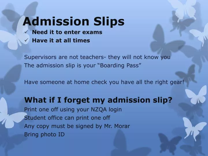 PPT - Admission Slips PowerPoint Presentation, free download - ID:6137059