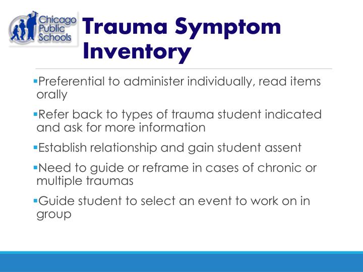 PPT - Cognitive Behavioral Intervention for Trauma in Schools (CBITS ...